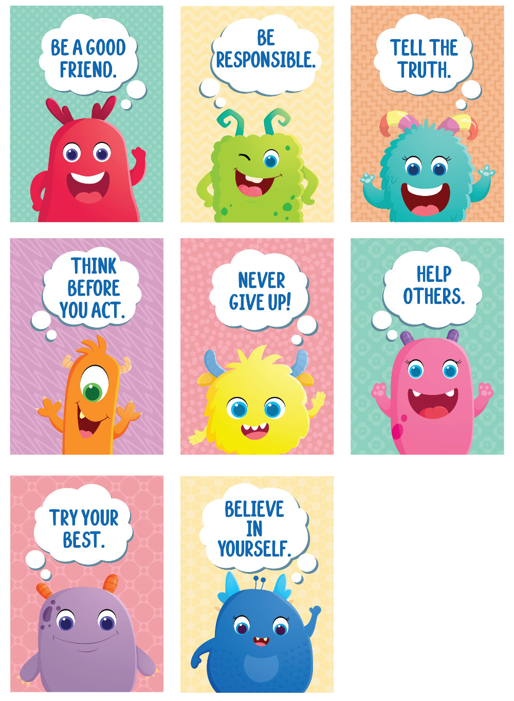 Giggle & Grow Character Traits Poster - Set of 8