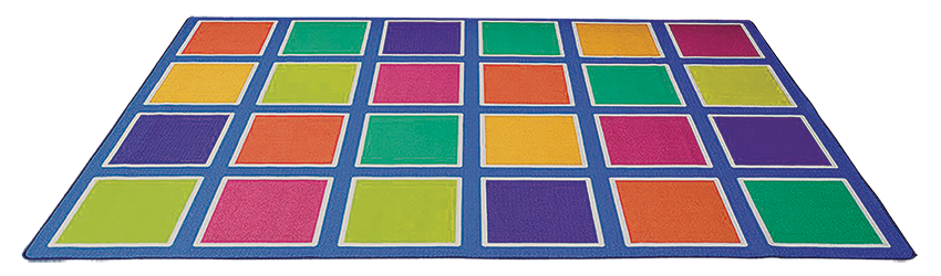 Colour Squares Placement Rug - 24 Squares