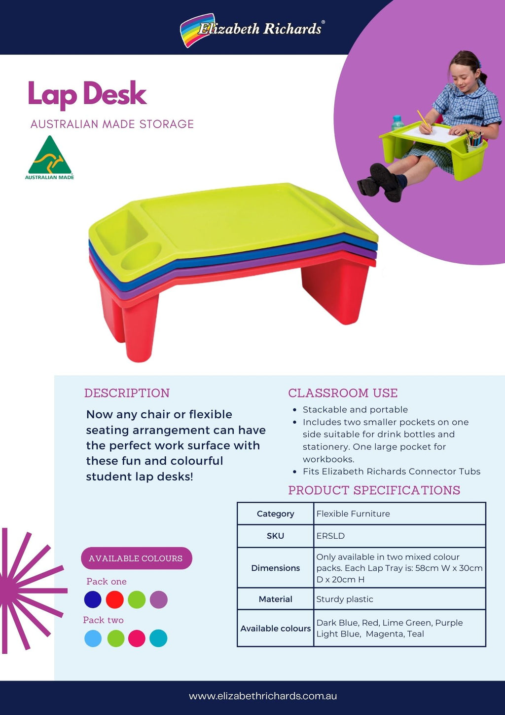 Student Lap Desk - Pack of 4